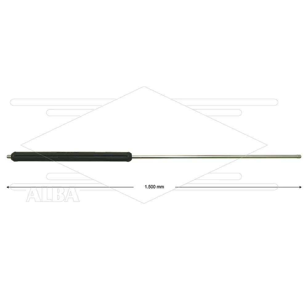 ST007 lans - L=1500mm - recht - RVS - isolatie L=500mm - 400 Bar - max ...